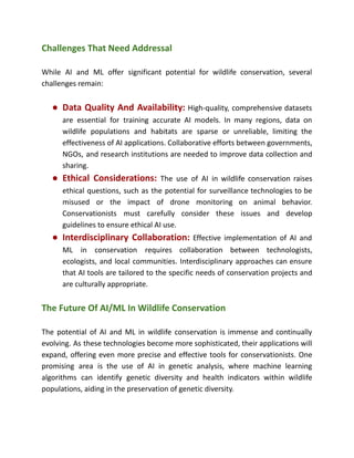 AI/ML Breakthroughs: Advancing Wildlife Conservation Efforts | PDF