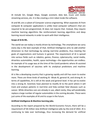 Artificial Intelligence & Machine Learning Course | PDF | Technology ...