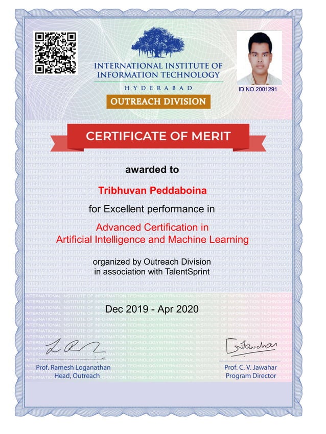 Artificial Intelligence _IIITH Certificate | PDF