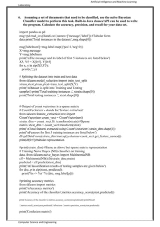 AI & ML Lab Manual1_BCE.pdf artificial intelligence | PDF