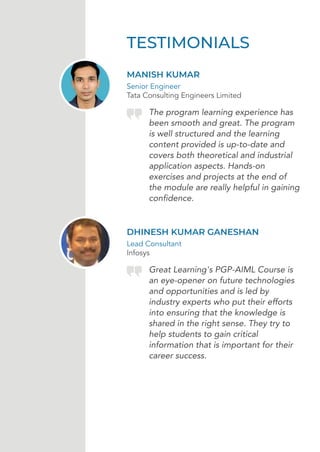 AI and Machine Learning PG program | PDF