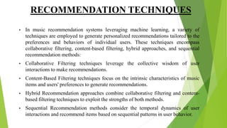 Aiml ppt pdf.pdf on music recommendation system | PPT