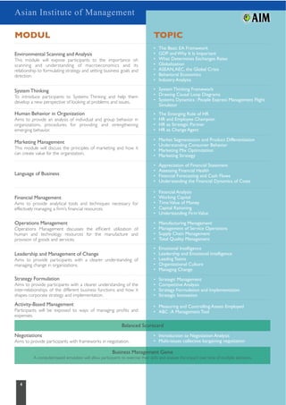 AIM Management Development Program 2013 | PDF | Executive Leadership ...