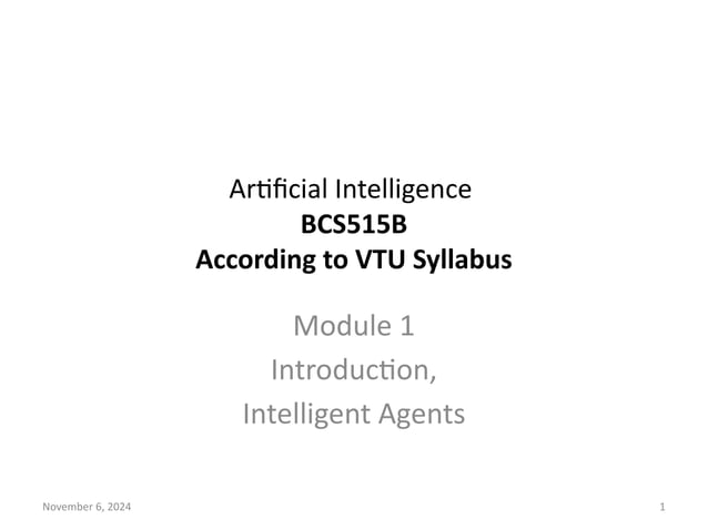 artificial intelligence bcs515b notes vtu | PPTX | Artificial ...
