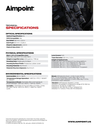 Product Sheet I Aimpoint 3X-P | Optics Trade | PDF | Cameras and ...
