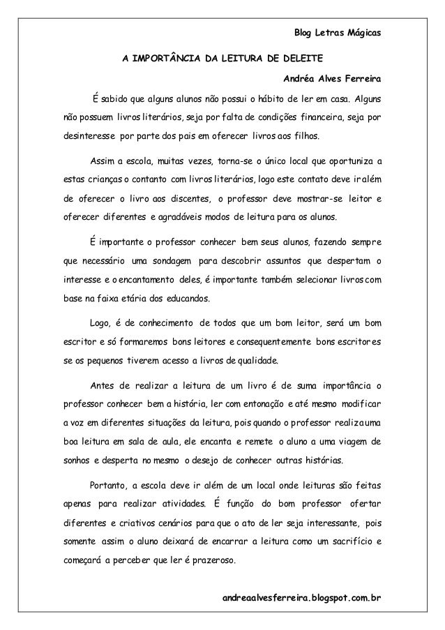 A IMPORT NCIA DA LEITURA DE DELEITE a-import-ncia-da-leitura-de-deleite