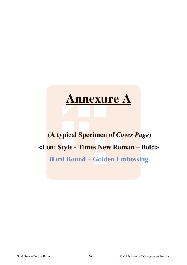 Aims internship project - presentation & preparation - guidelines