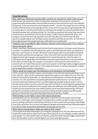 Aims and considerations sheet