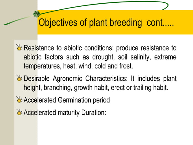 Aims and methods of experimental breeding | PPT