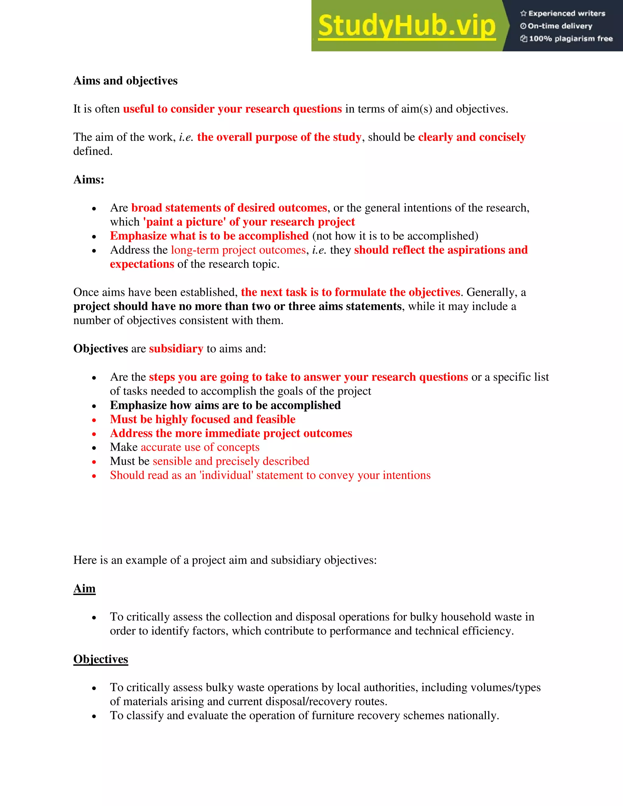 Aims And Objectives | PDF | Resume Writing and Advice | Job Search