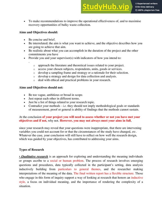 Aims And Objectives | PDF | Resume Writing and Advice | Job Search