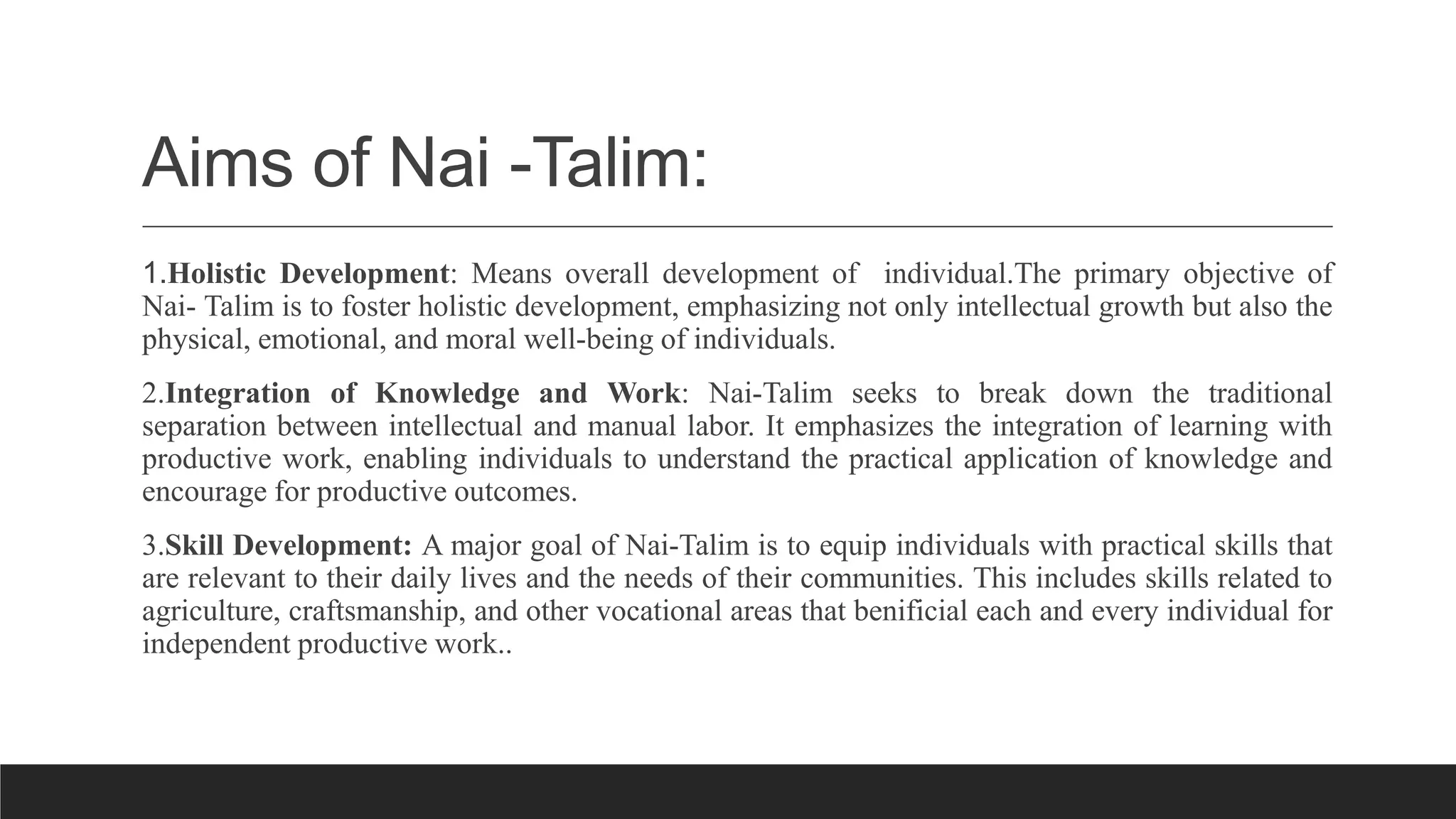 Nai-Talim: Aims, Objectives and Principles | PPTX