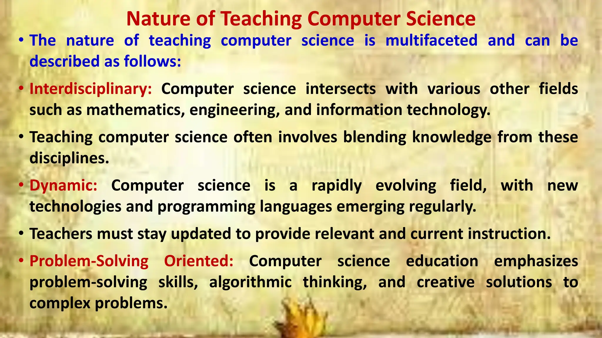 Aims and Objectives of teaching computer science | PPTX