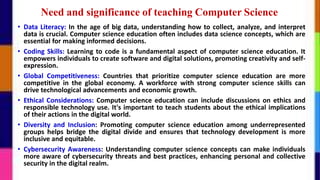 Aims and Objectives of teaching computer science | PPTX