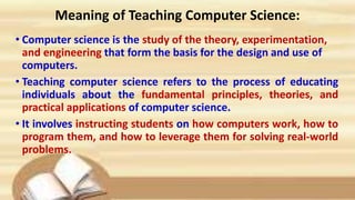 Aims and Objectives of teaching computer science | PPTX