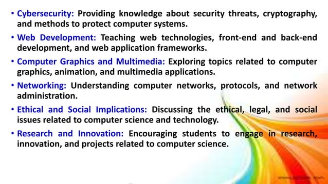 Aims and Objectives of teaching computer science | PPTX | Secondary ...