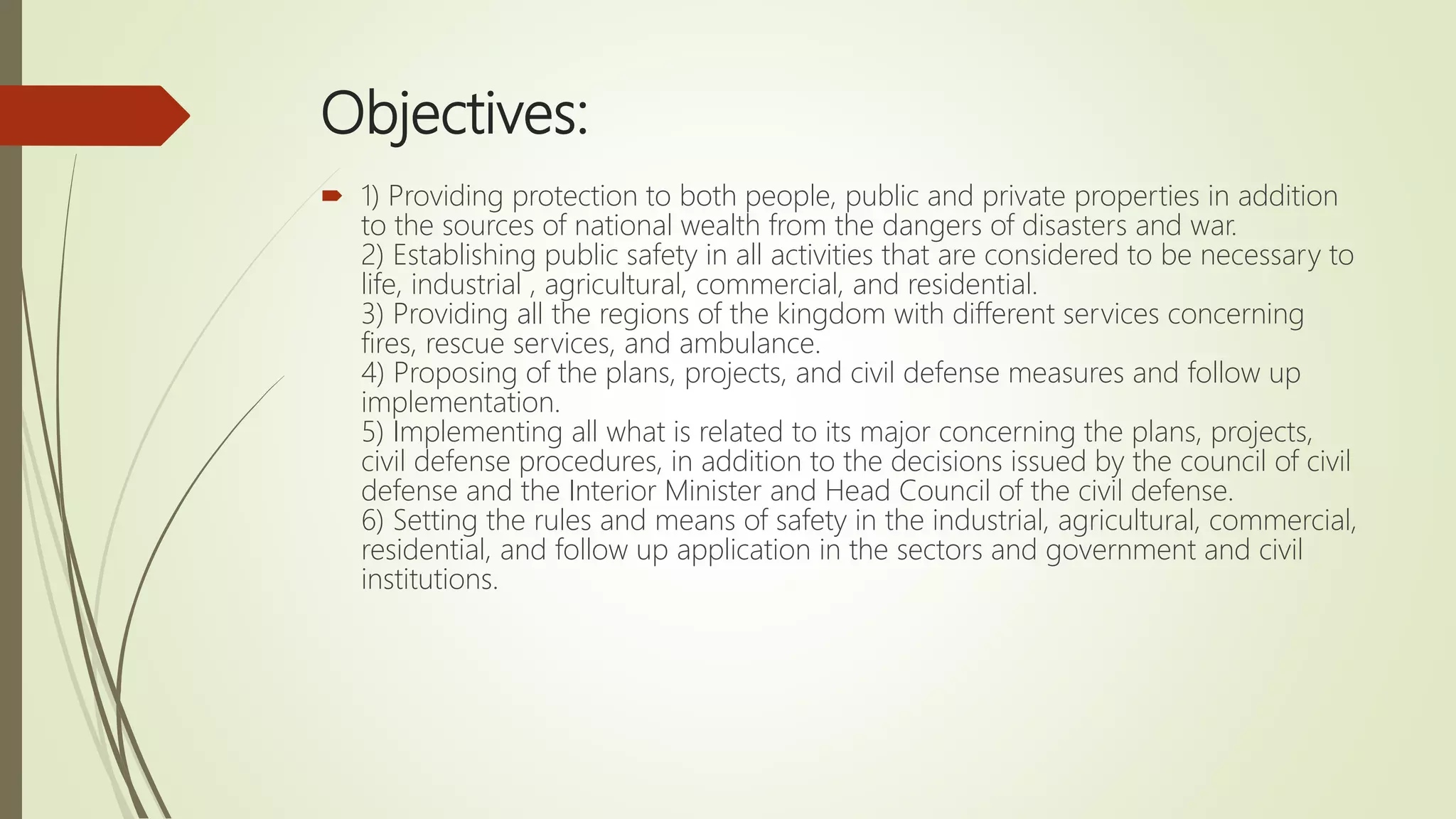 Aims and objectives of civil defense | PPTX
