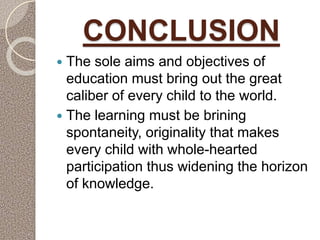 Aims And Objectives Of Education