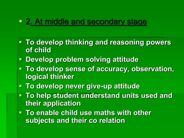 Aims and objectives of Mathematics. | PPT