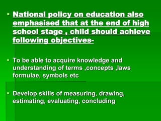 Aims and objectives of Mathematics. | PPT