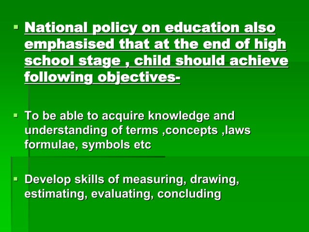 Aims and objectives of Mathematics. | PPT