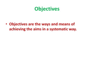 Aims and objectives of sciences | PPTX