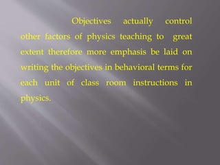 Aims and objectives of teaching in physical science | PPTX