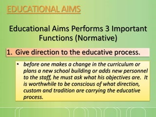 Aims and Purposes in Education | PPTX