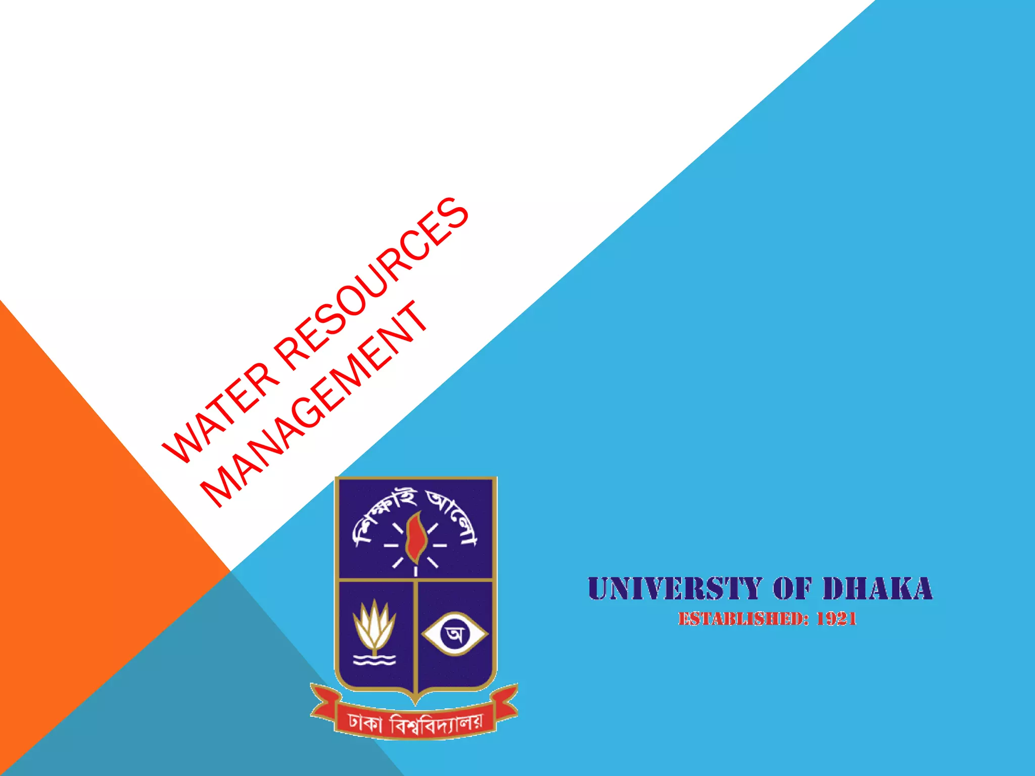 Aims and scope of Water Resource Management | PPT | Water Services ...