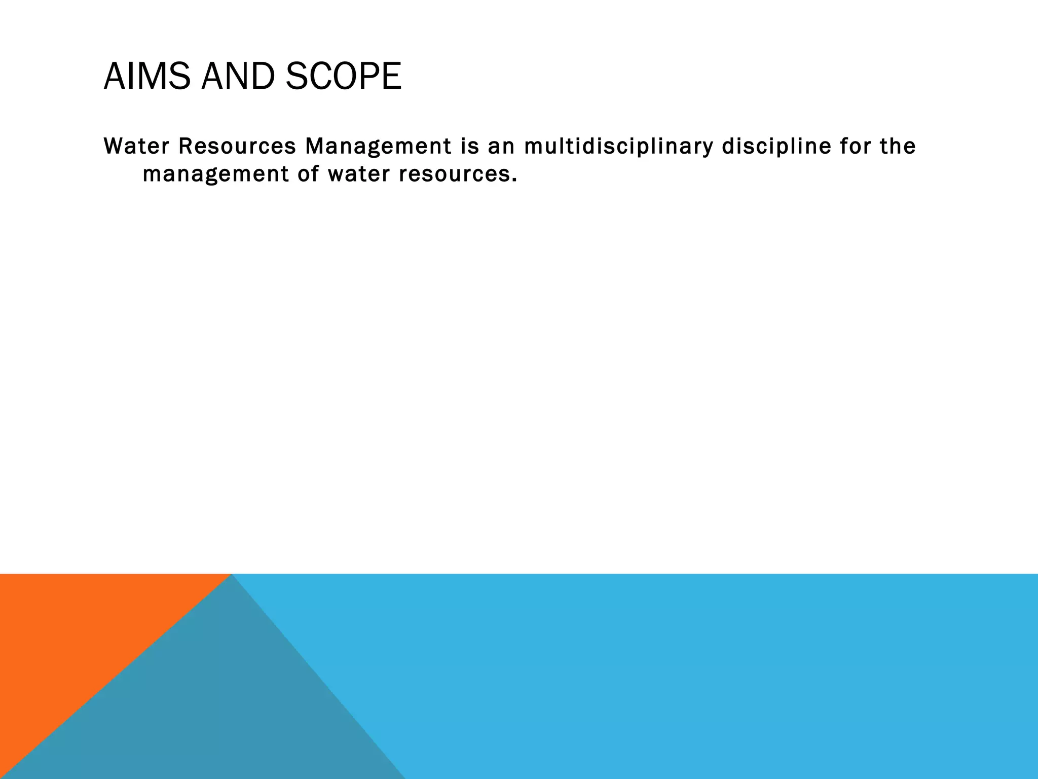 Aims and scope of Water Resource Management | PPT