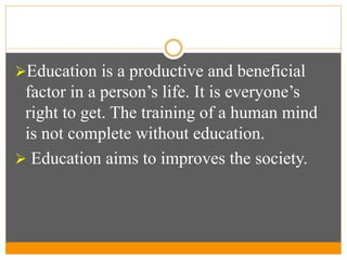 Aims and values of education | PPTX