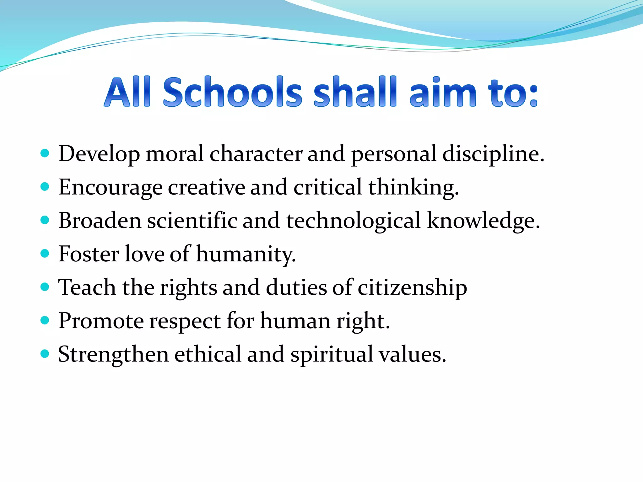 Aims, goals and objective purpose in curriculum development | PPTX