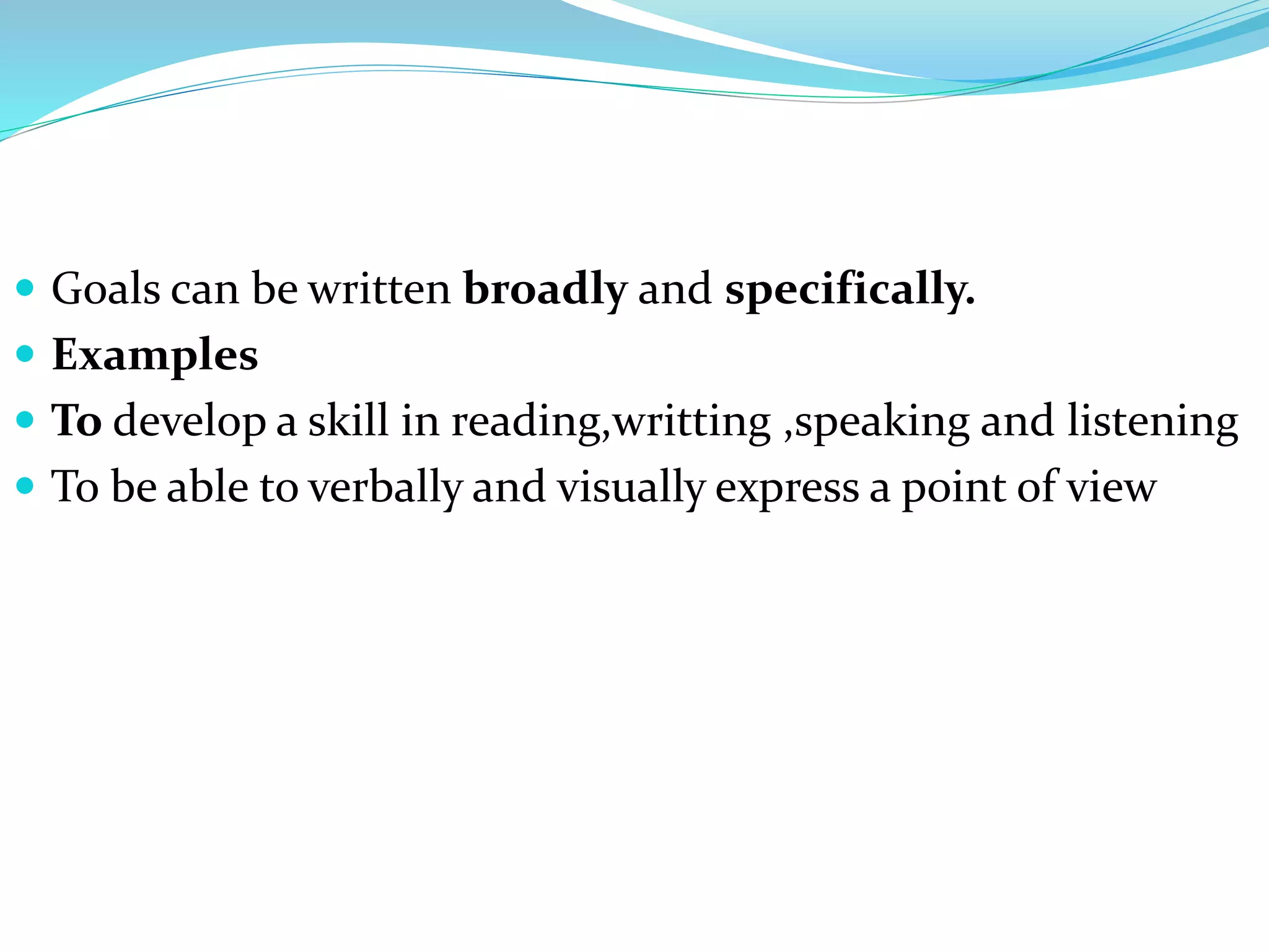 Aims, goals and objective purpose in curriculum development | PPTX