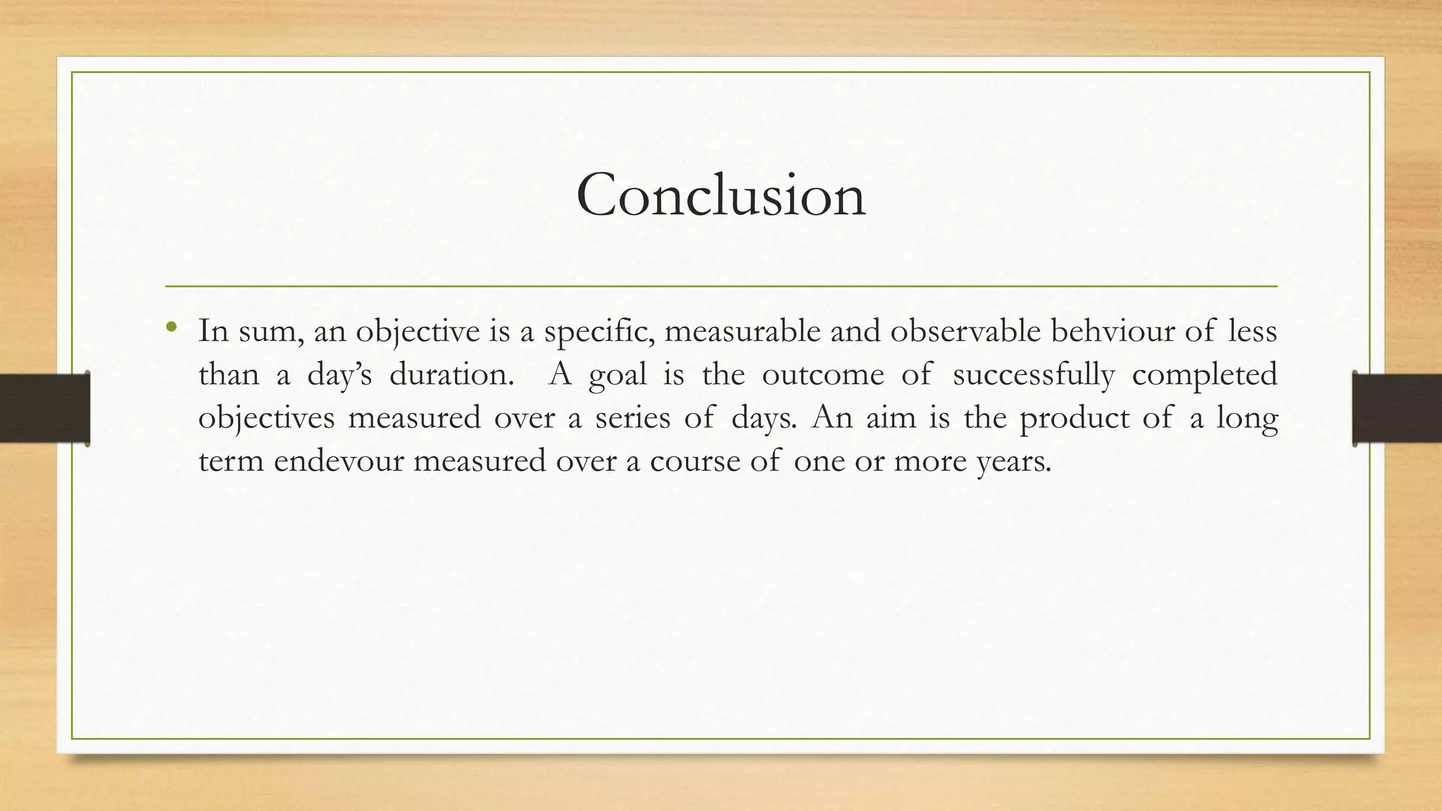 Aims, goals and objectives | PPTX