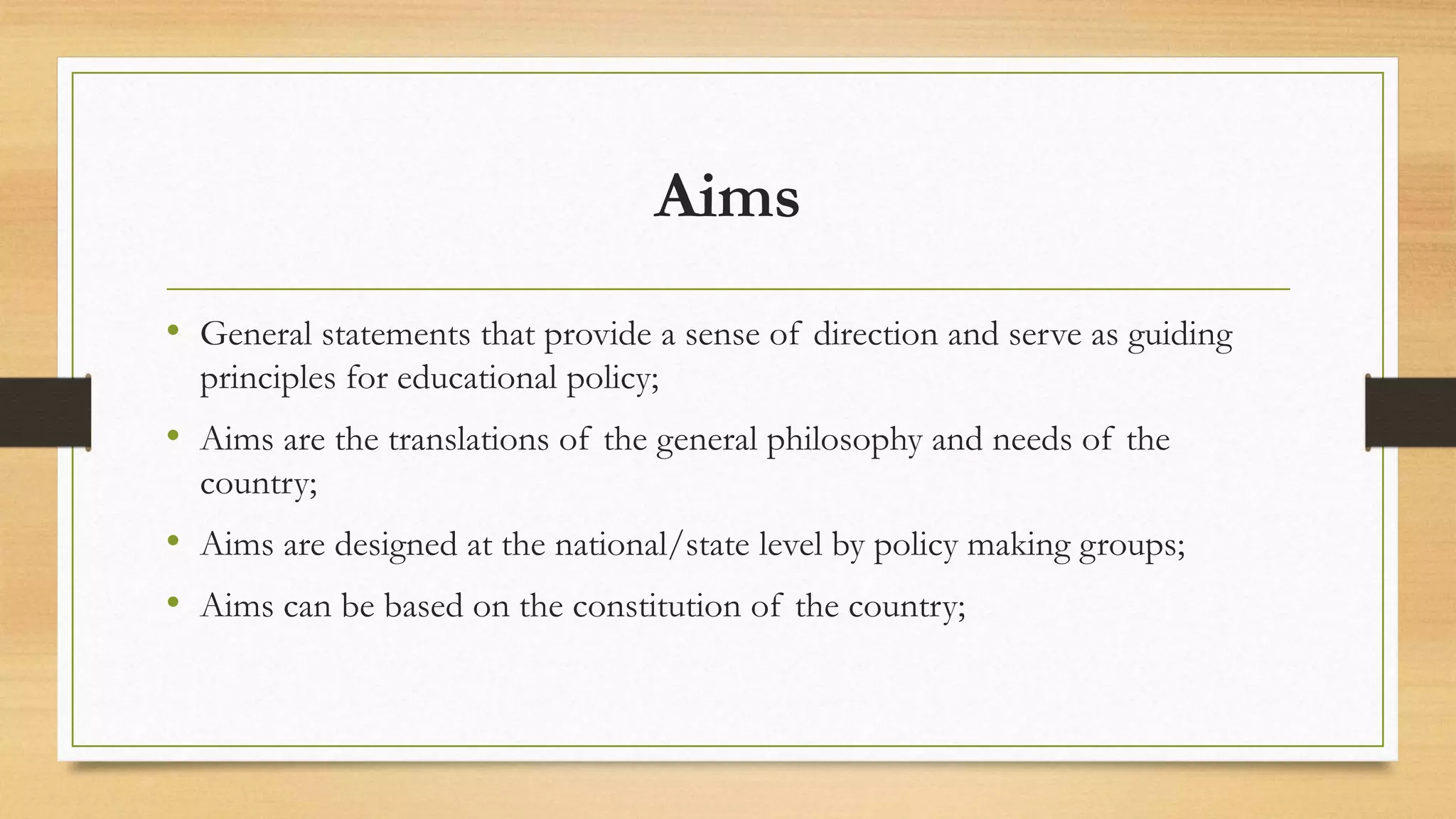 Aims, goals and objectives | PPTX