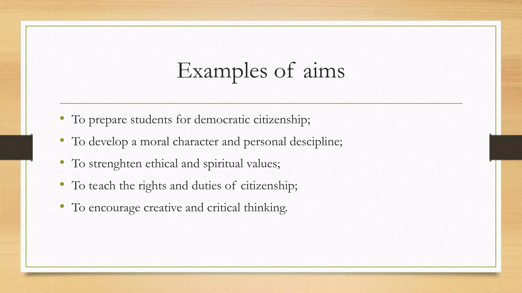 Aims, goals and objectives | PPTX