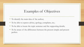 Aims, goals and objectives | PPTX