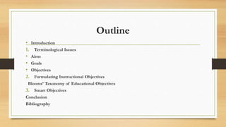 Aims, goals and objectives | PPTX