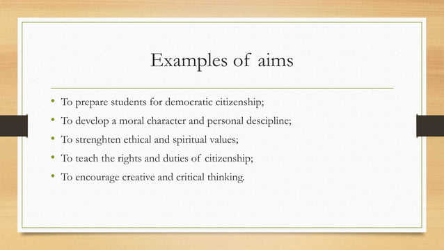 Aims, goals and objectives | PPTX | Educational Assessment | Education