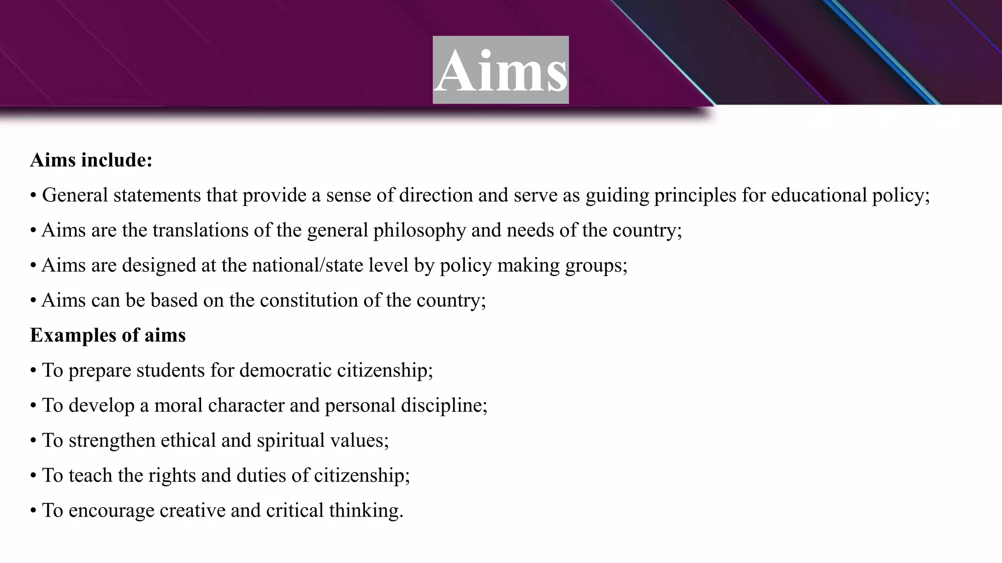 Aims, goals, and objectives | PPT