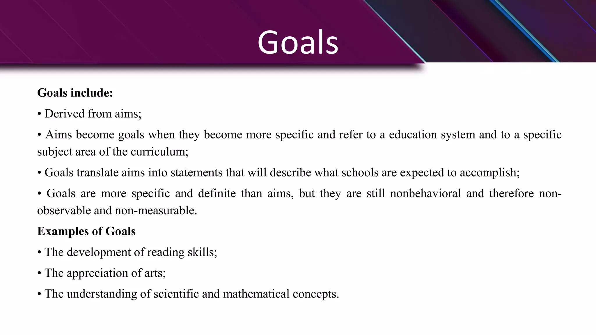 Aims, goals, and objectives | PPT