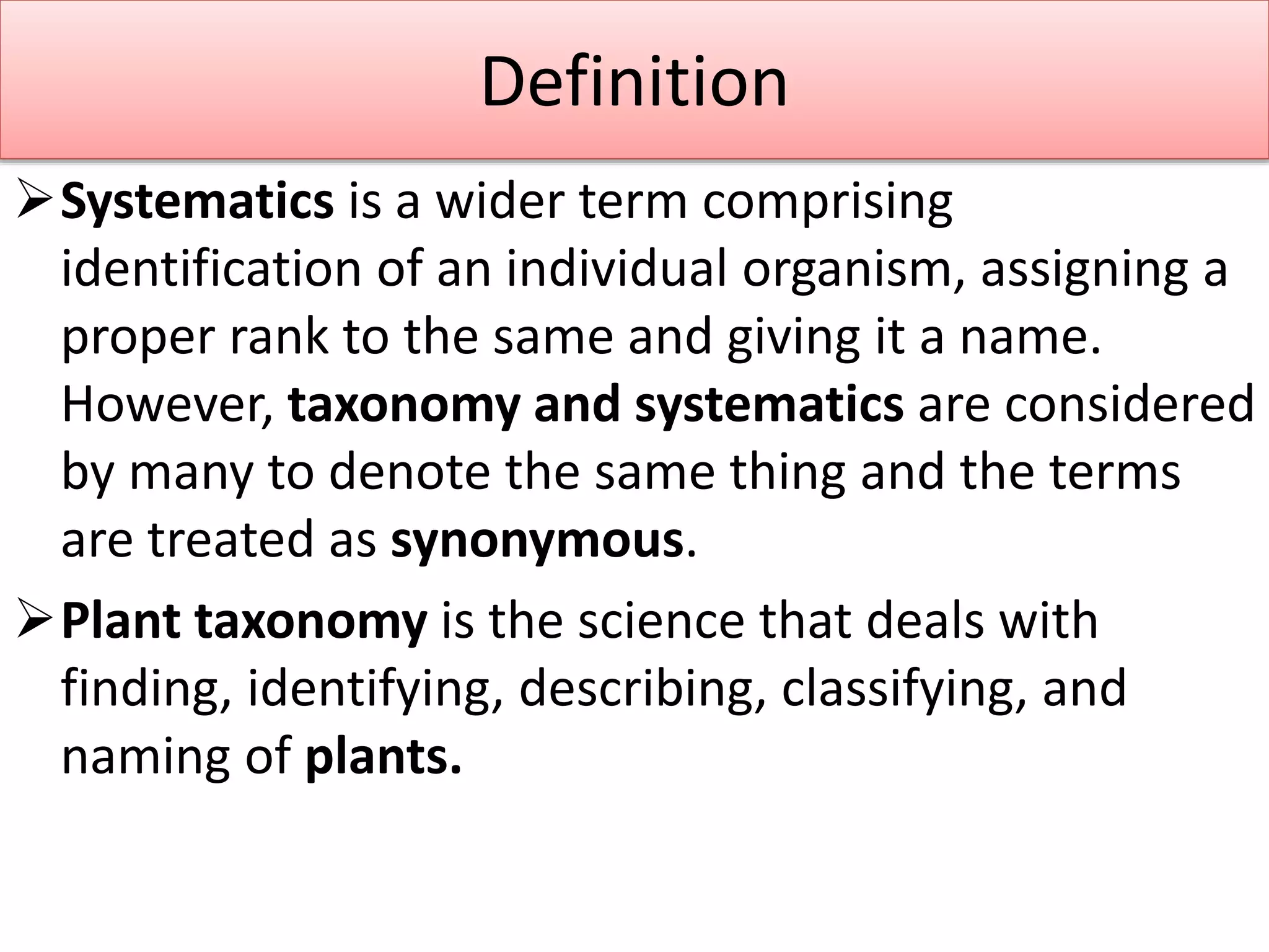 Aims and objectives of plant taxonomy | PPTX