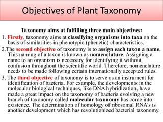 Aims and objectives of plant taxonomy | PPTX