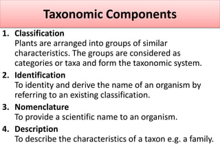 Aims and objectives of plant taxonomy | PPTX
