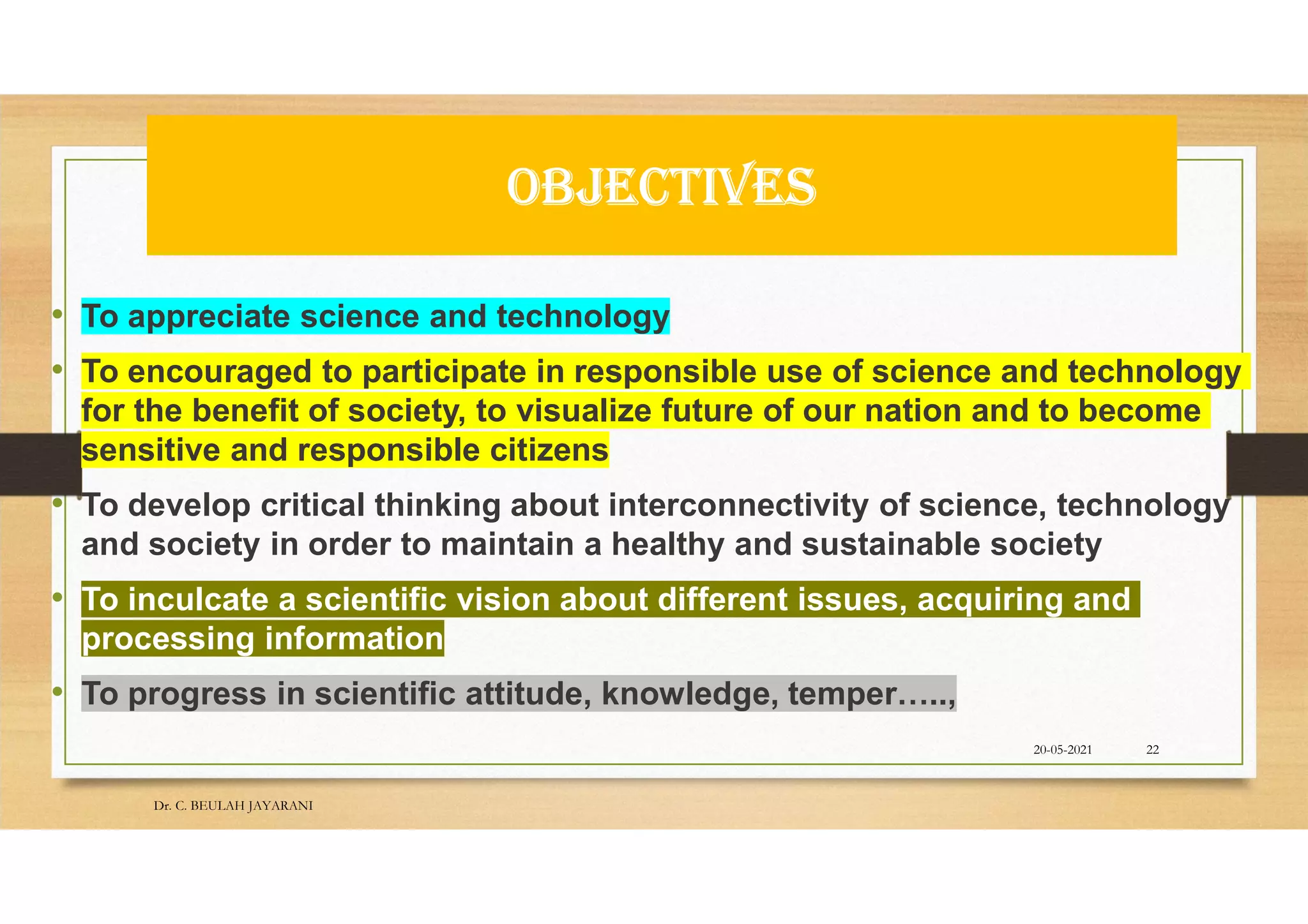 Aims & objectives of teaching biological science | PDF