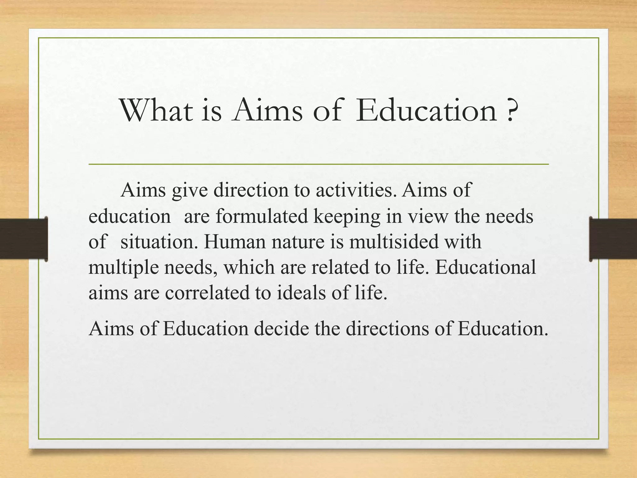 Aims of education | PPTX