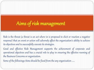 Aims of risk management | PPTX