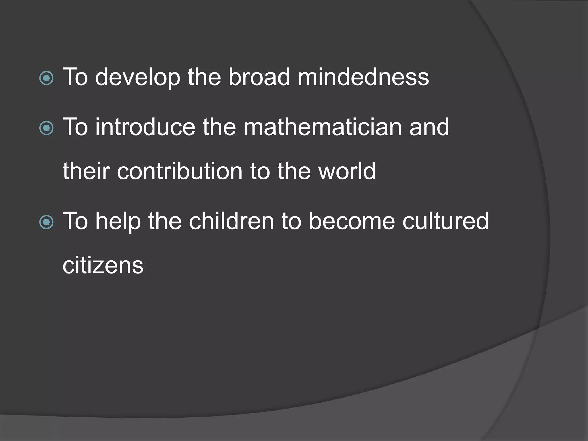 Aims of teaching mathematics | PPTX