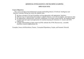 ARTIFICIAL INTELLIGENCE AND MACHINE LEARNING | PPTX