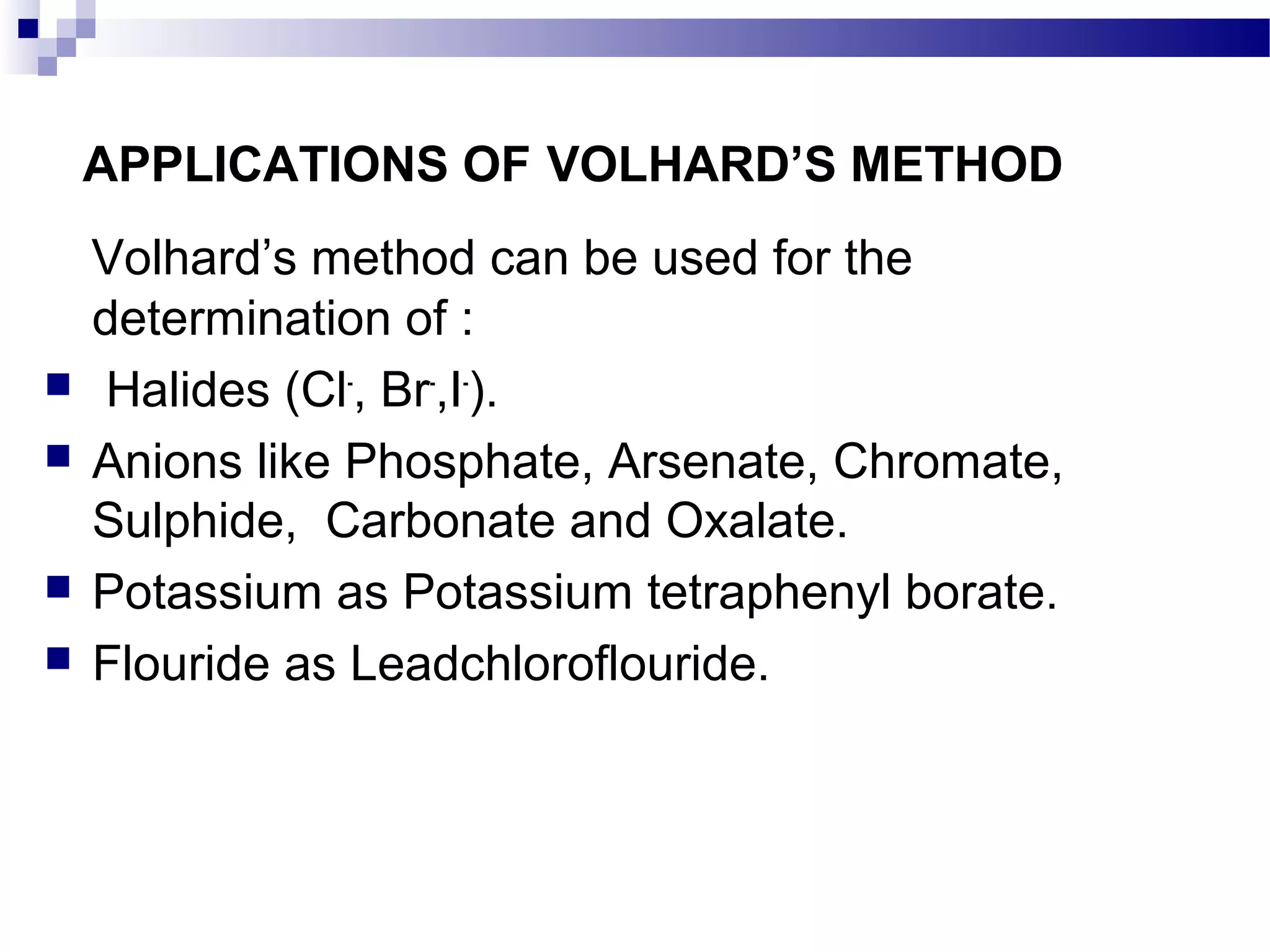 Volhard`s Method | PPT